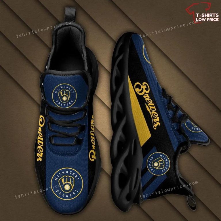 MLB Milwaukee Brewers Max Sole Sneakers Shoes - T-shirts Low Price