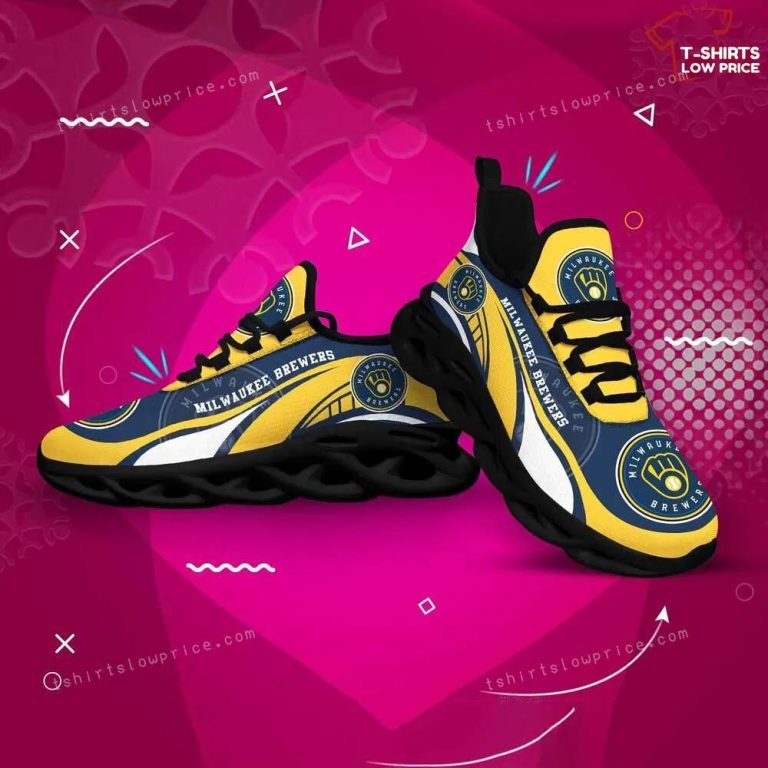 MLB Milwaukee Brewers Max Sole Sneakers Shoes - T-shirts Low Price