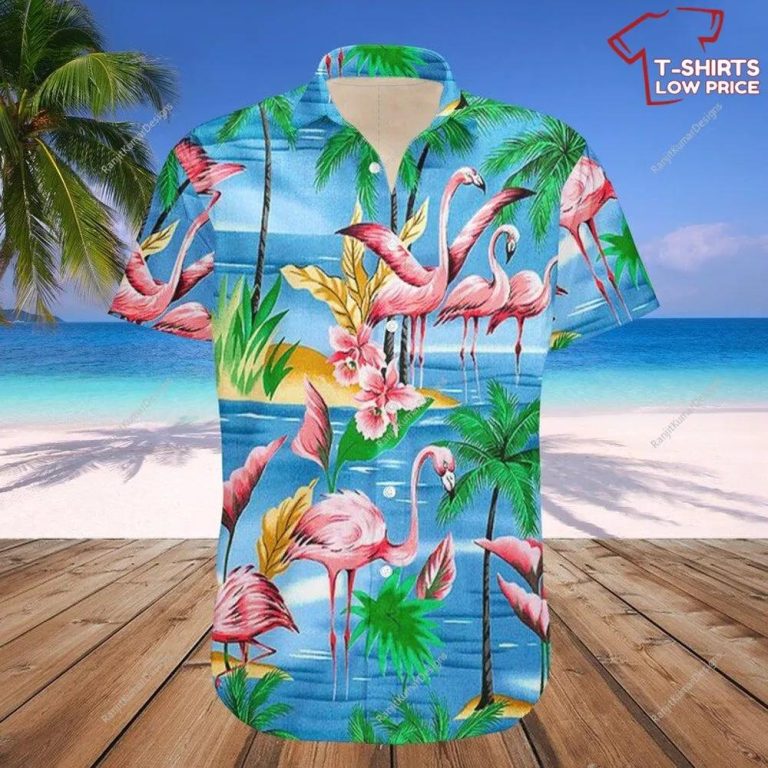 Flamingo Daisy Hawaiian Shirt Outfit - T-shirts Low Price