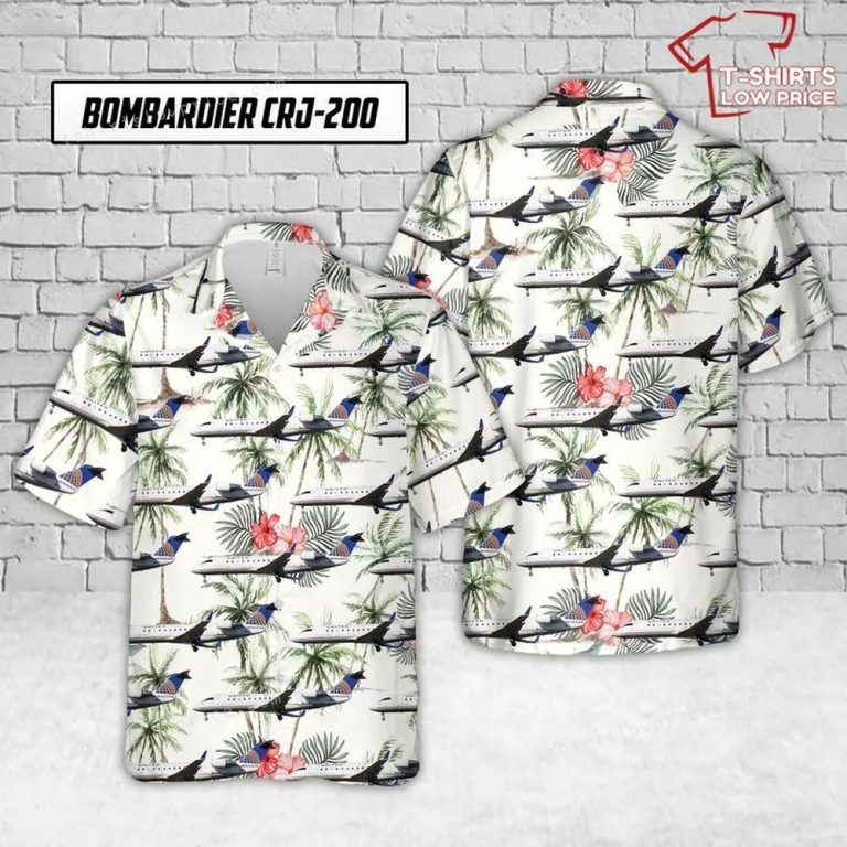 Air Wisconsin Bombardier Crj-200 Button Up Hawaiian Shirt - T-shirts ...