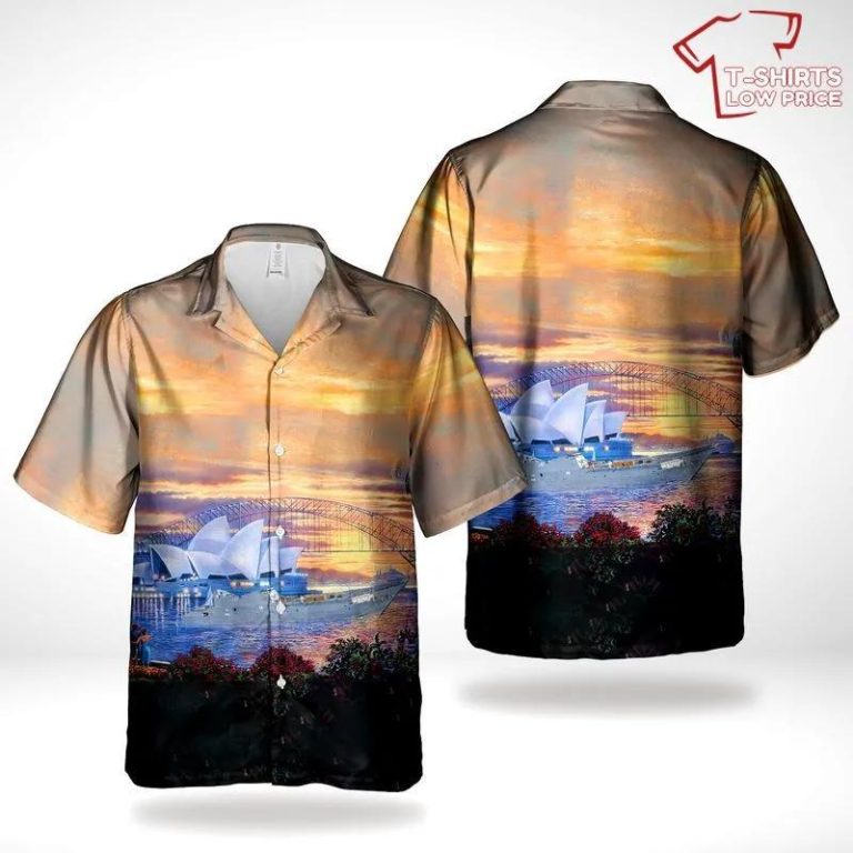 Royal Australian Navy Hmas Choules (l100) Aloha Hawaiian Shirt - T ...