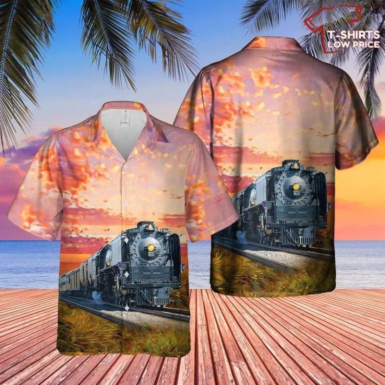 Union Pacific Legacy Es44ac Locomotive Button Up Hawaiian Shirt - T ...